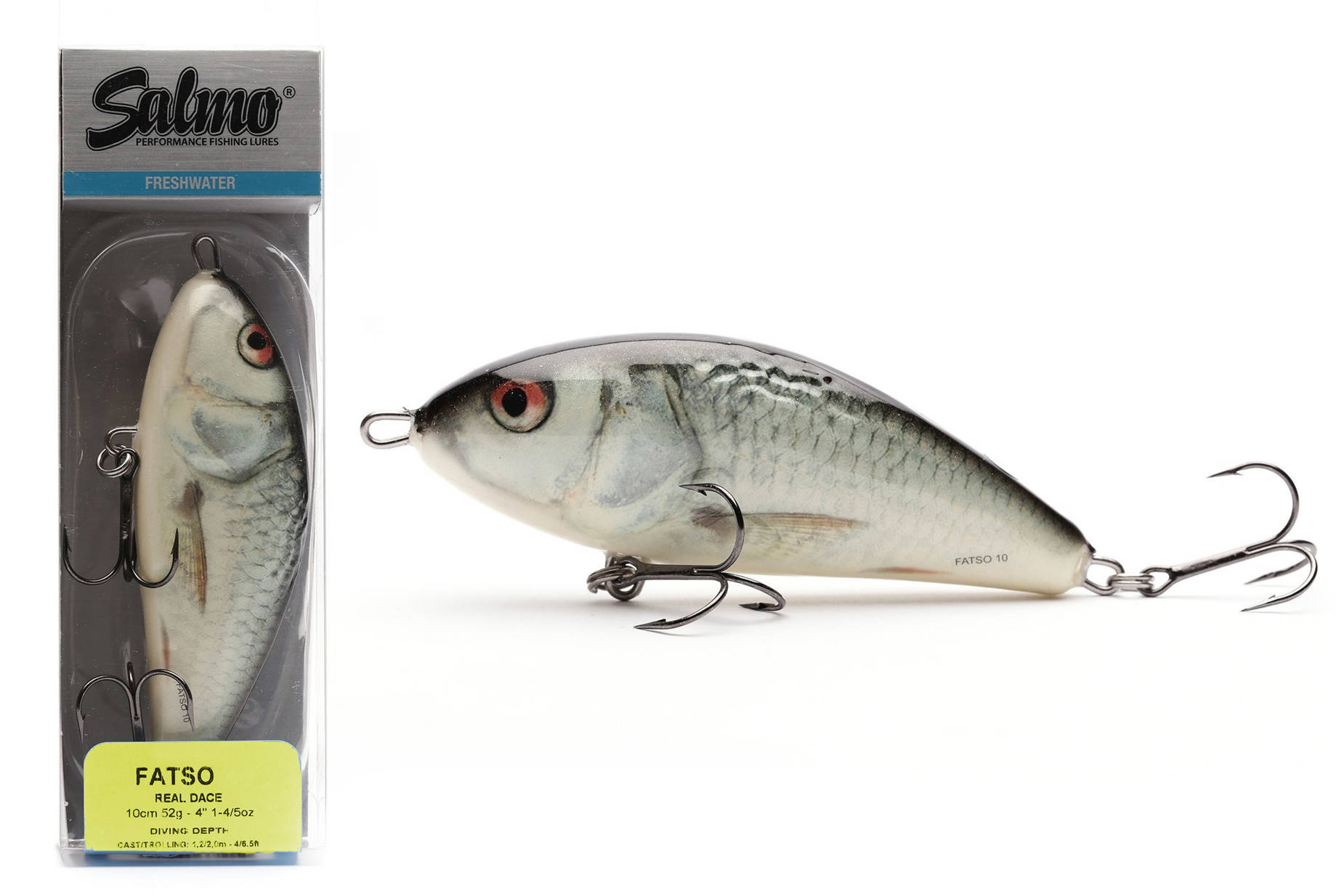 WOBLER SALMO FATSO FLOATING 10cm - REAL DACE | PRZYNĘTY \ Sztuczne ...